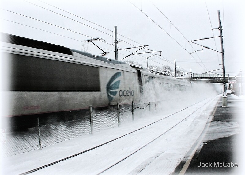 "Acela Express Sprays Snow! " by Jack McCabe | Redbubble