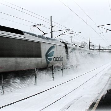 "Acela Express Sprays Snow! " Sticker for Sale by Jack McCabe | Redbubble