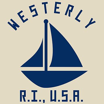 "Westerly Rhode Island Sailing / Boating - Navy Blue Text - Abstract ...