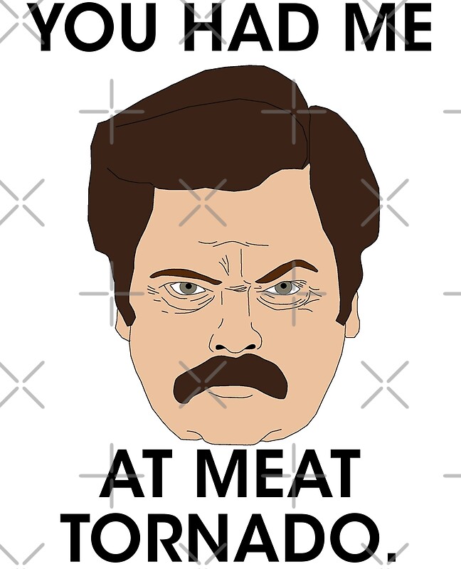 "Ron Swanson - Meat Tornado" by BrandonEstes | Redbubble