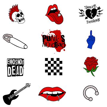 "Punk Sticker Pack #2" Sticker for Sale by OliviaBeckett | Redbubble