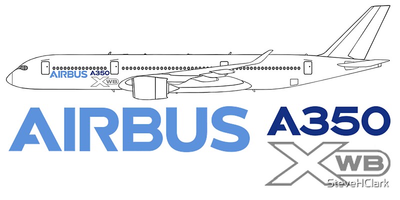 « Dessin au trait d'Airbus A350 », Stickers par © Steve H Clark | Redbubble