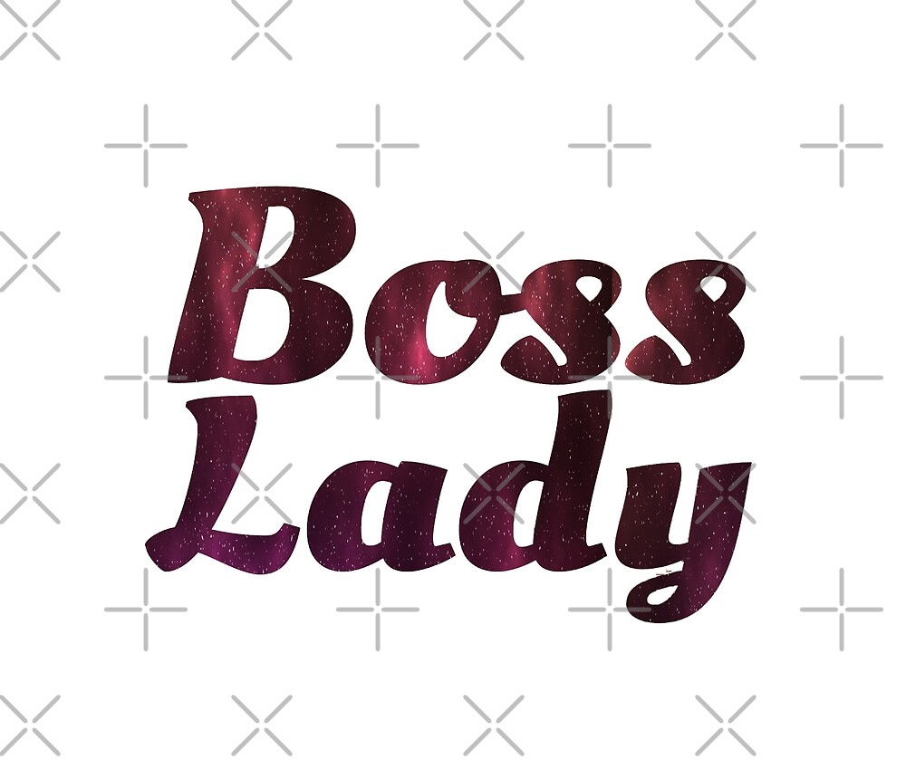 "Boss Lady in Cursive Galaxy" by KirstenJRenfroe | Redbubble