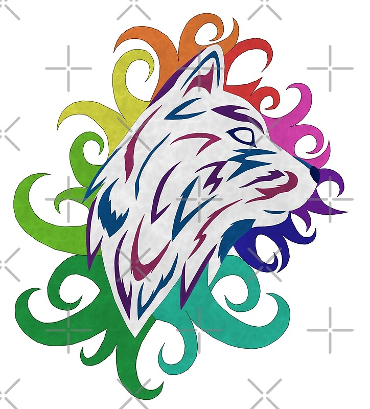 "Rainbow Wolf" by TheLostHope | Redbubble