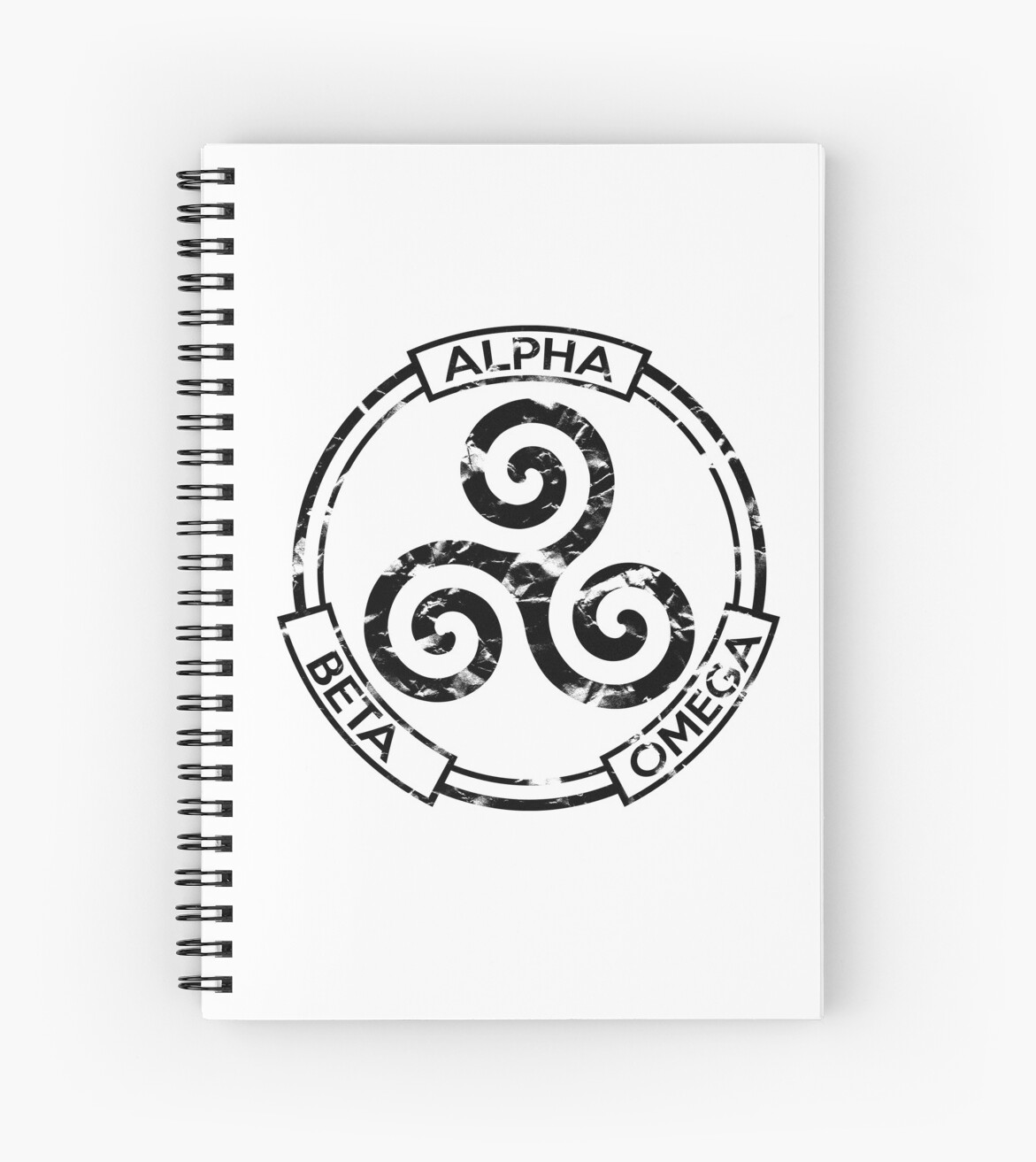 "Alpha Beta Omega (Black) - Teen Wolf" Spiral Notebook by Grinalass ...