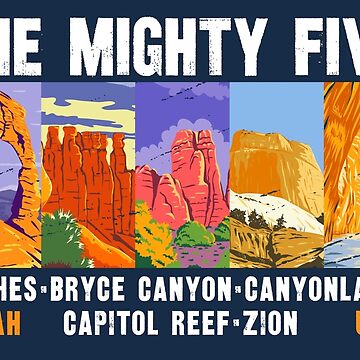 "Mighty Five Utah National Parks List Vintage" Poster for Sale by ...