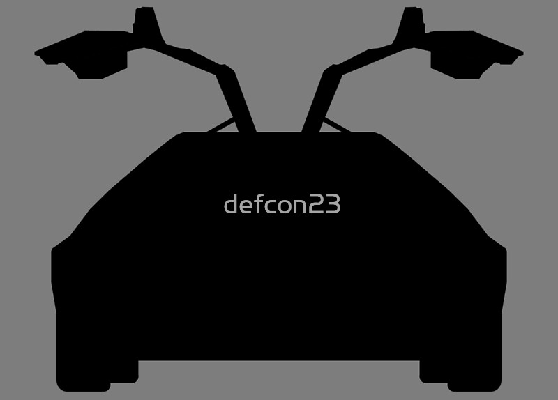 "DeLorean Outline - Black" by defcon23 | Redbubble