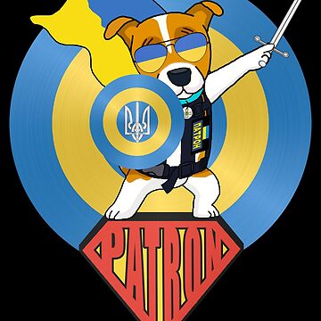 "Ukrainian Captain Patron Dog Superhero Cape Shield Sword" Poster for ...