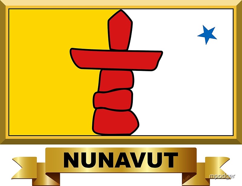 "NUNAVUT Flag Gifts, Masks, Stickers & Products (N)" by mpodger | Redbubble