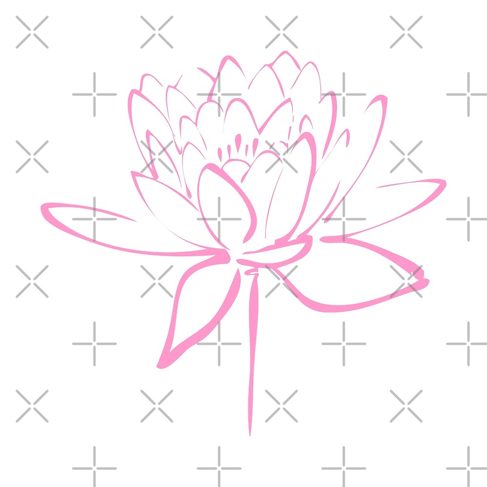 "Lotus Flower Calligraphy (Pink)" by Makanahele | Redbubble