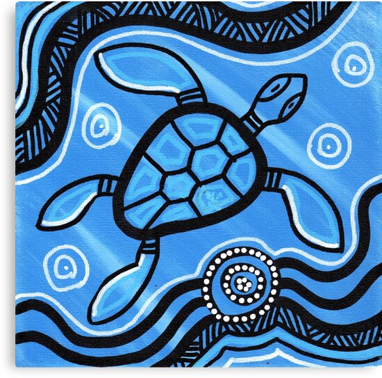 "Aboriginal Art - Turtle" Canvas Print by HogarthArts | Redbubble