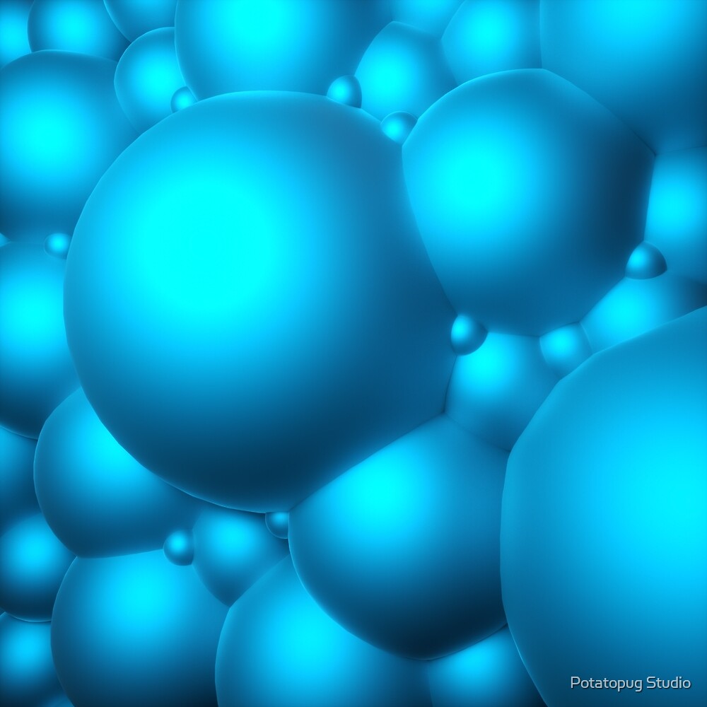 "Blue Bubbles" by Potatopug Studio | Redbubble