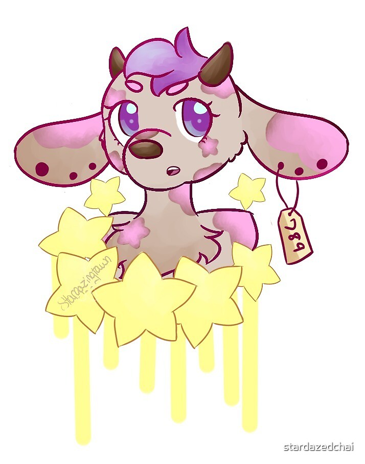 "Strawberry Cow Star Furry" by stardazedchai | Redbubble