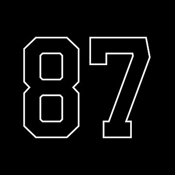 "Black Number 87 lucky sports jersey eighty seven" Sticker for Sale by ...