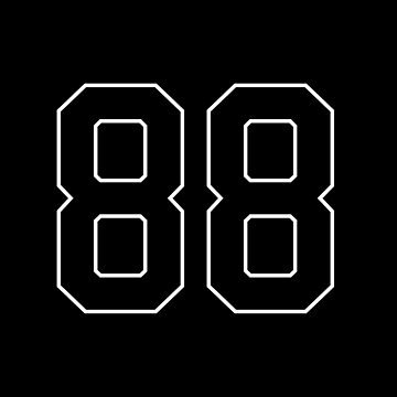 "Black Number 88 lucky sports jersey eighty eight" Sticker for Sale by ...
