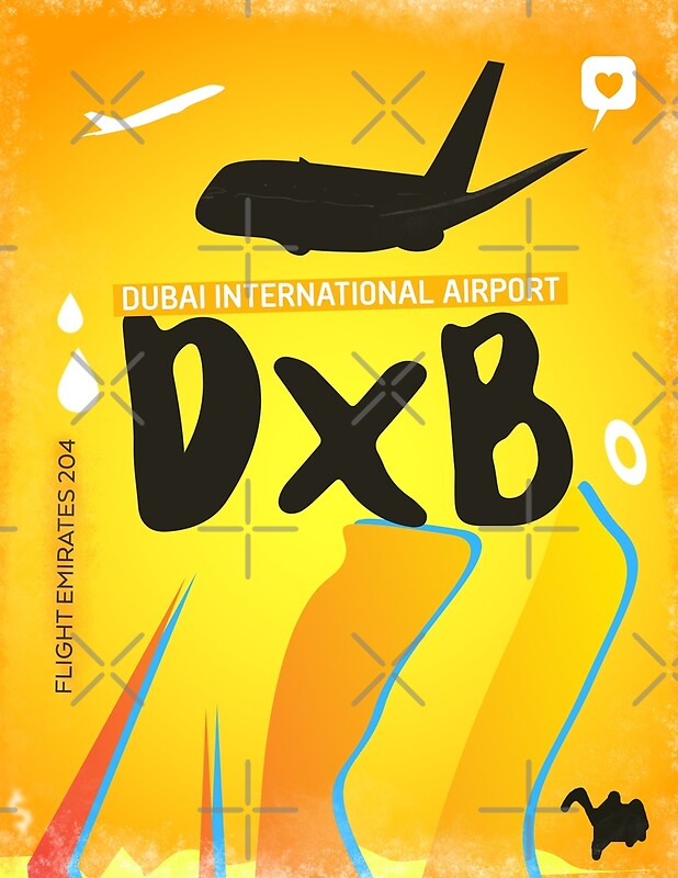 "DXB Dubai airport code" by airportstickers K. G. | Redbubble