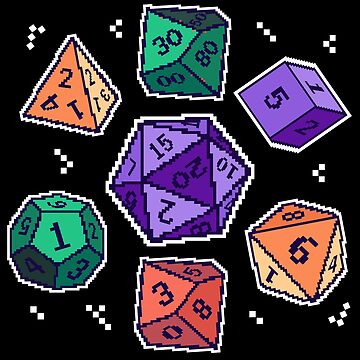 "D&D Pixel Art Polyhedral Dice Set Pattern" Poster for Sale by ...