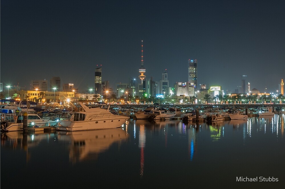 "Kuwait City at Night" by Michael Stubbs | Redbubble