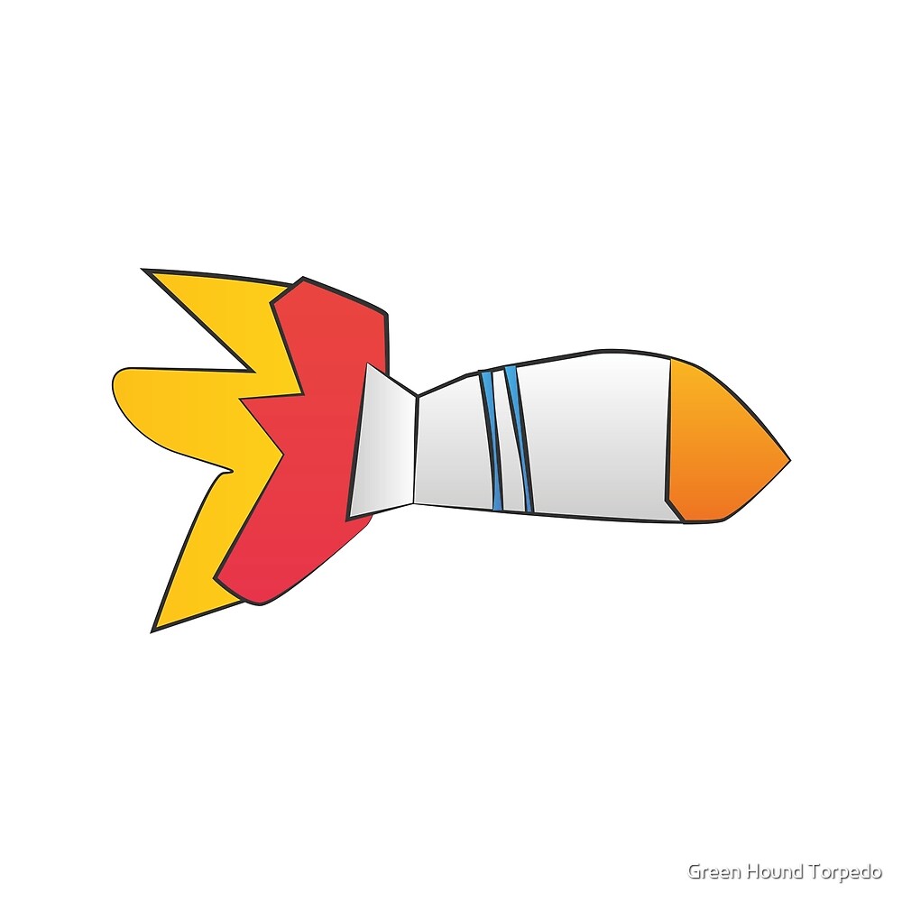 "Cartoon torpedo rocket" by Green Hound Torpedo | Redbubble