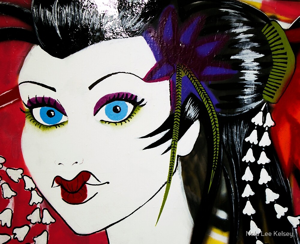 "Geisha Graffiti Street Art" by Nola Lee Kelsey | Redbubble