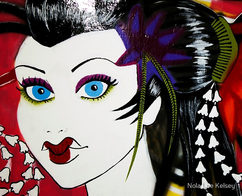 "Geisha Graffiti Street Art" by Nola Lee Kelsey | Redbubble