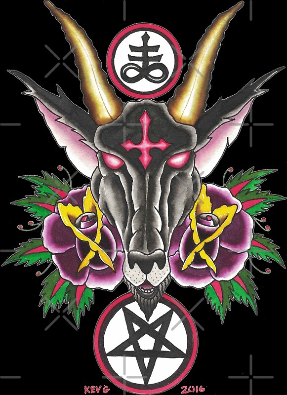 " Baphomet Roses - Art By Kev G" by ArtByKevG | Redbubble