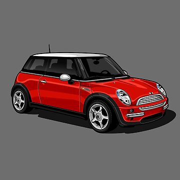 "Artwork Original Mini One -British legend- retro chrome red ...