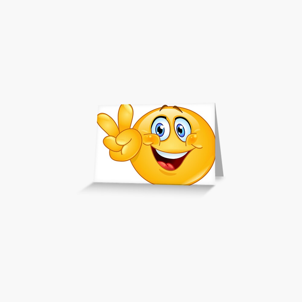"Peace Sign Emoji" Greeting Card by Jandsgraphics | Redbubble