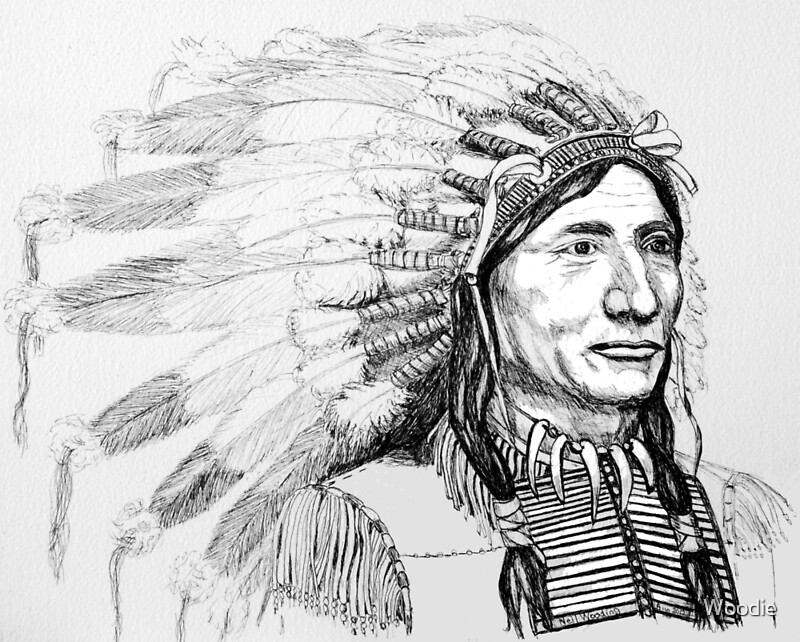 "Native American War Bonnet" by Woodie | Redbubble