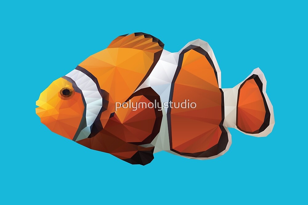 "Clown Fish Polygon Art" by polymolystudio | Redbubble