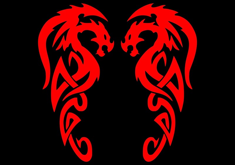 "Twin Dragons Design" by LuckDragonGifts | Redbubble