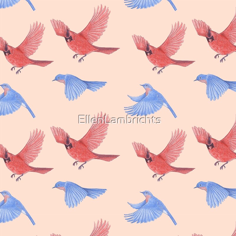 "flying birds pattern" by EllenLambrichts | Redbubble