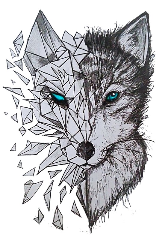 "Geometric Wolf" by WeAreTheVoice | Redbubble