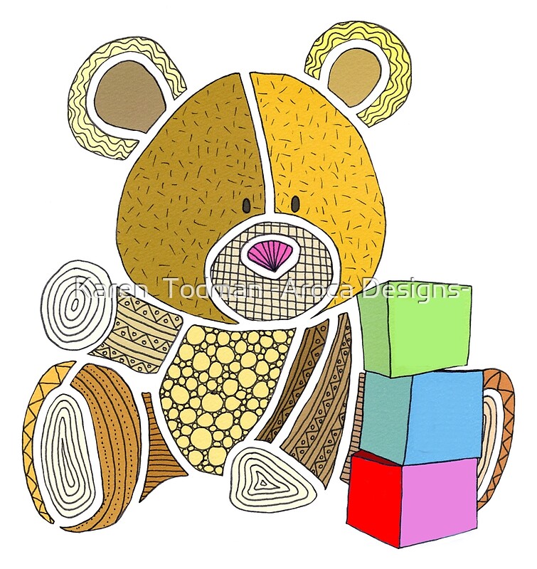 "Teddy Bear blocks" by Karen Todman -Aroca Designs- | Redbubble