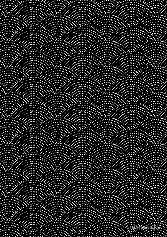 "Ink dot scales - White on black" by Vicky Webb | Redbubble