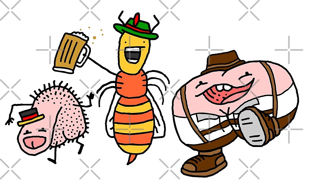 "German Oktoberfest Willy Bum Bum Characters" by BlankSpacePub | Redbubble