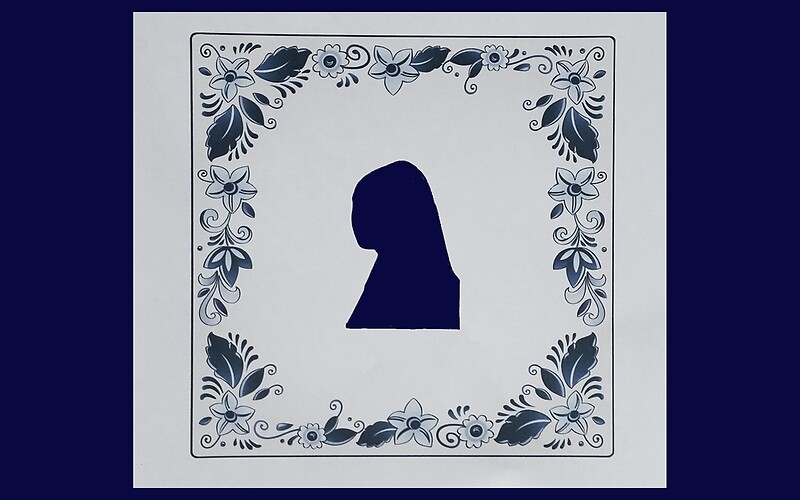 "Delft blue tile Girl with a Pearl Earring " by kultjers | Redbubble