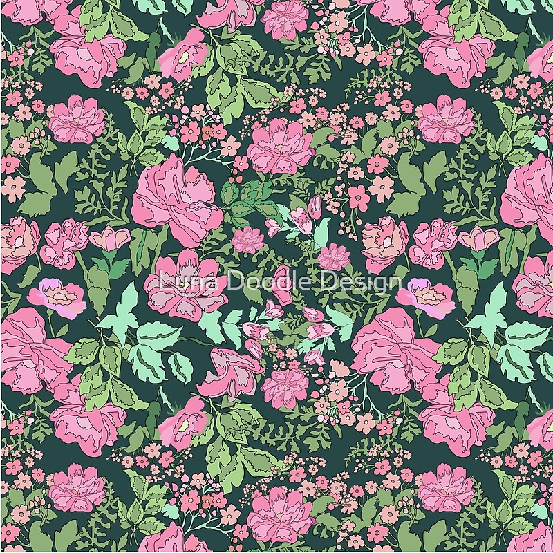 "Pink repeating flower pattern" by JULIA Lake DESIGN | Redbubble