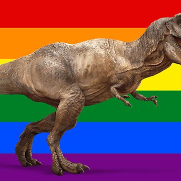 Pegatina for Sale con la obra «Bandera del orgullo de dinosaurio T.rex ...