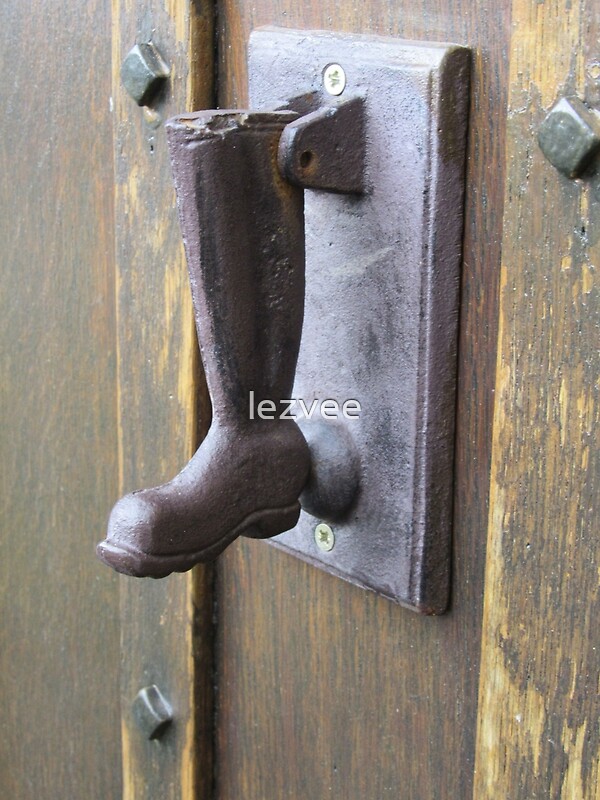 "Put The Boot In (door knocker)" by lezvee | Redbubble
