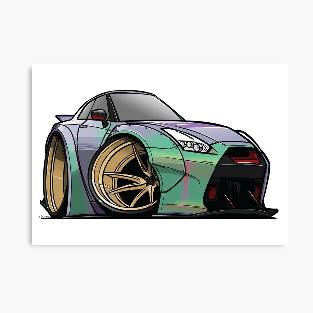 "Nissan R35 GTR CarToon" Canvas Print by ToonMyRide | Redbubble