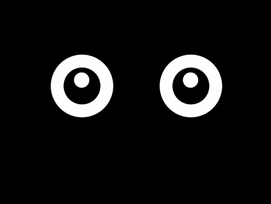 "Scared Cartoon Eyes in the Dark" Poster by XOOXOO | Redbubble