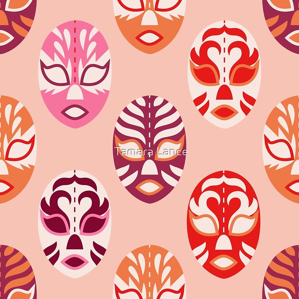 "Fight Like a Girl | Pink Lucha Libre Mask Pattern" by Tamara Lance ...