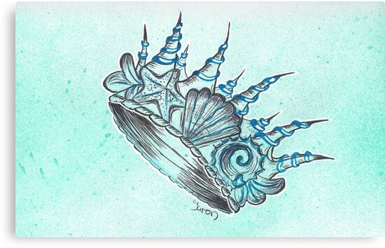 "Underwater Seashell Crown" Canvas Print by galacticdragon | Redbubble