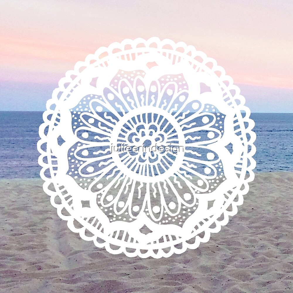 "Beach Sunset Mandala" by Julie Erin Designs | Redbubble