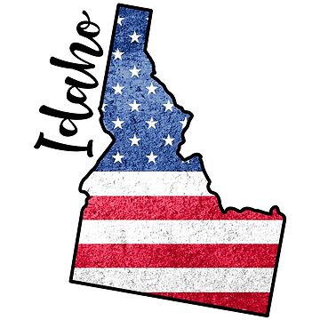 "Idaho State Outline with Patriotic USA American Flag" Poster for Sale ...