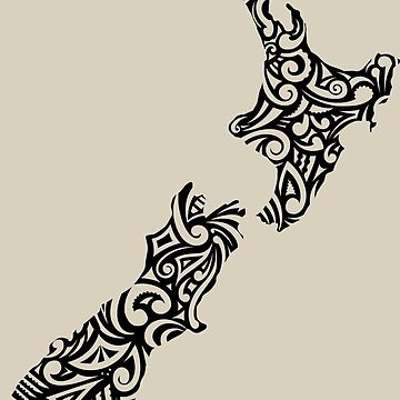 "Stylised Map Of New Zealand Koru Pattern" Poster for Sale by Kiwidom ...