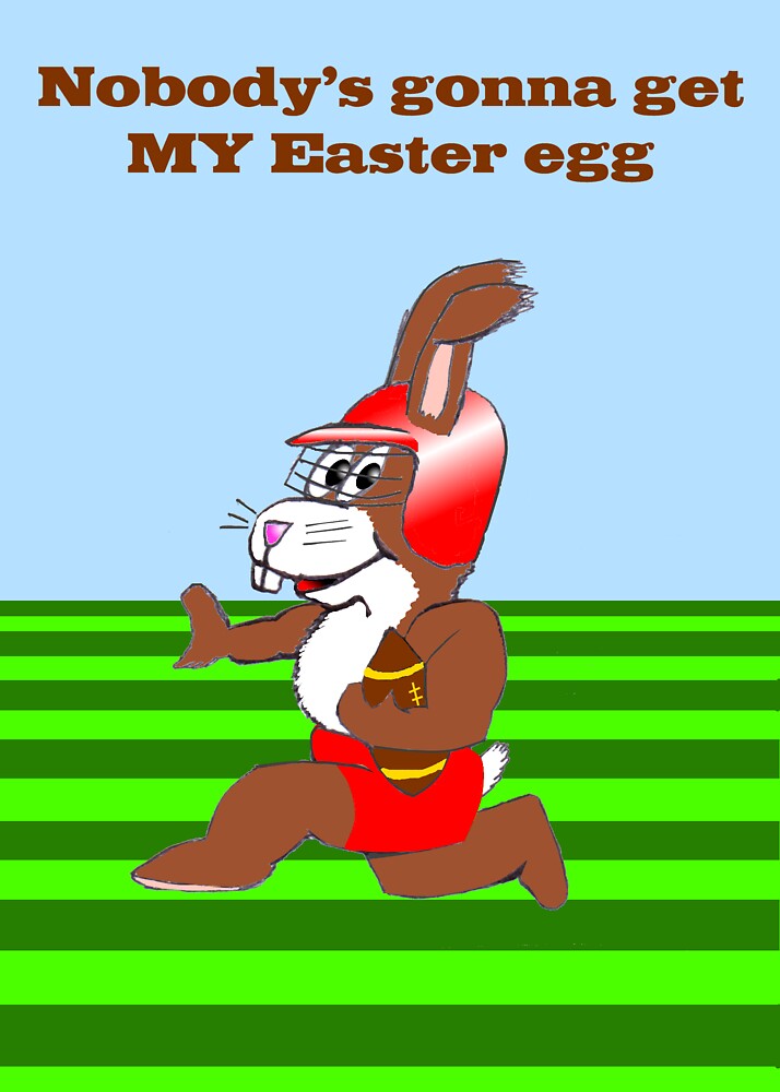 "Football Easter Bunny" by EddyG | Redbubble