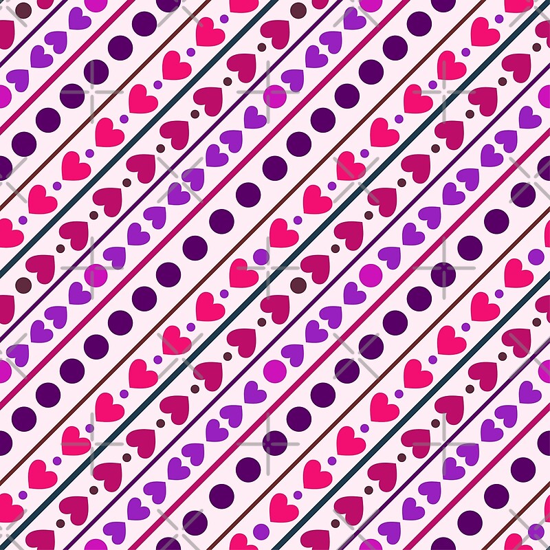 "Diagonal Hearts Valentines day pattern" by mrhighsky | Redbubble