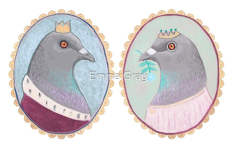 "Prince and Princess Pigeon" by Emma Gray | Redbubble